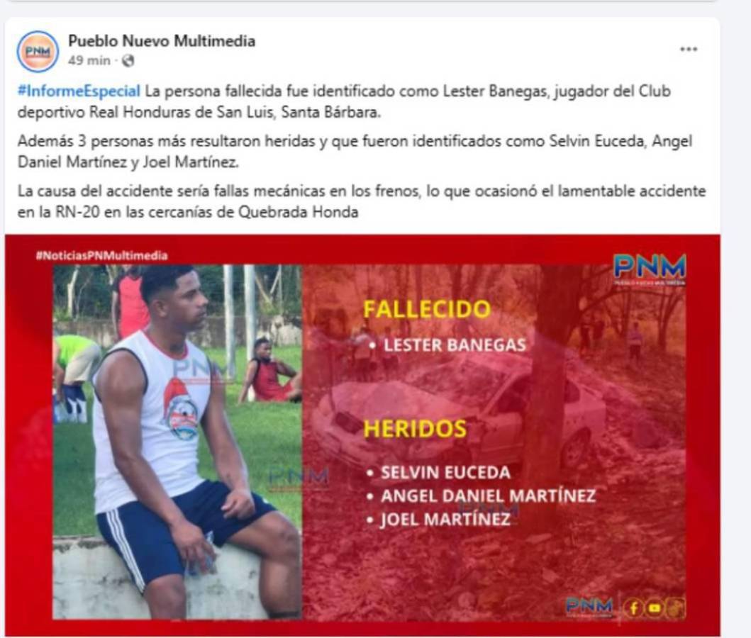 Lester Banegas muerte de exjugador de Liga de Ascenso de Honduras ...
