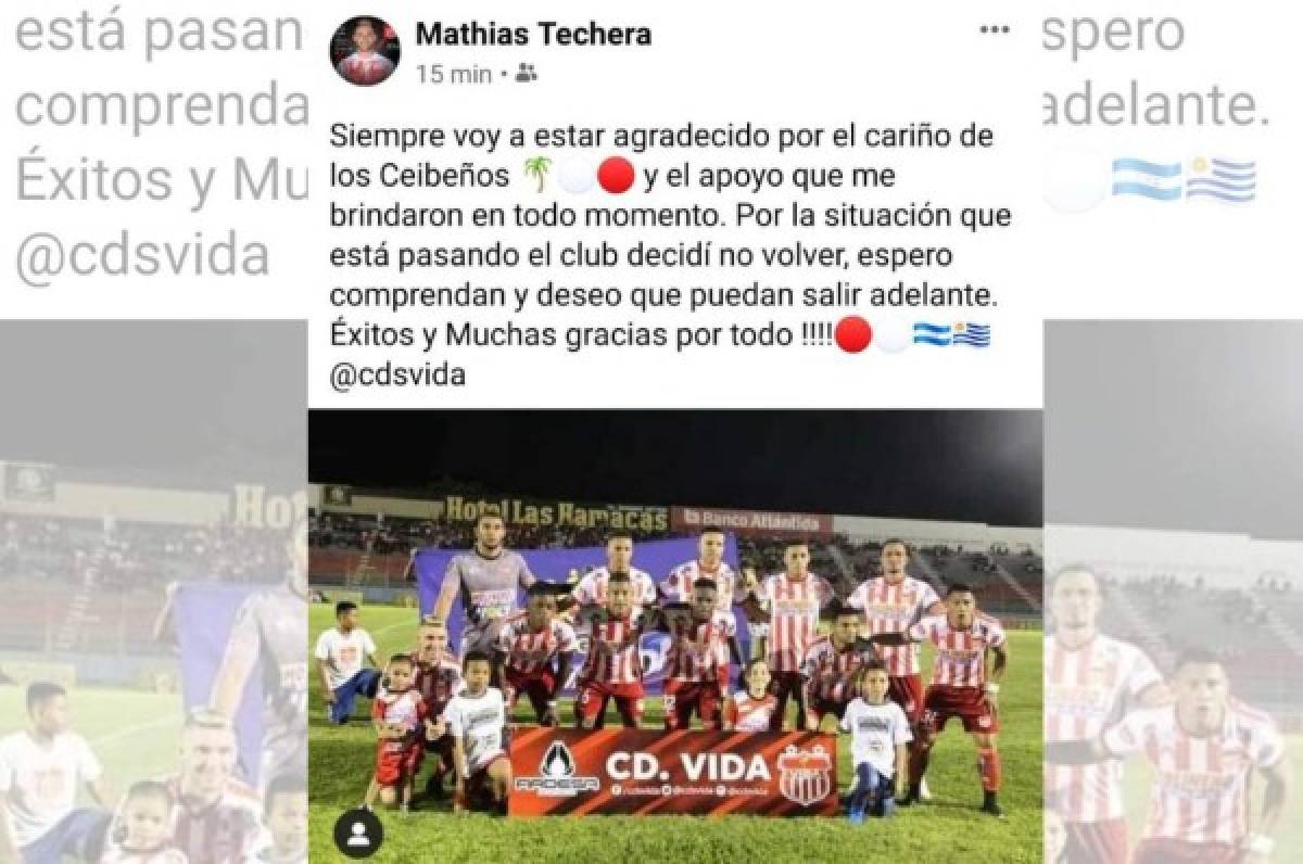 Baja en el Vida: Mathías Techera decide no volver al equipo por crisis ...