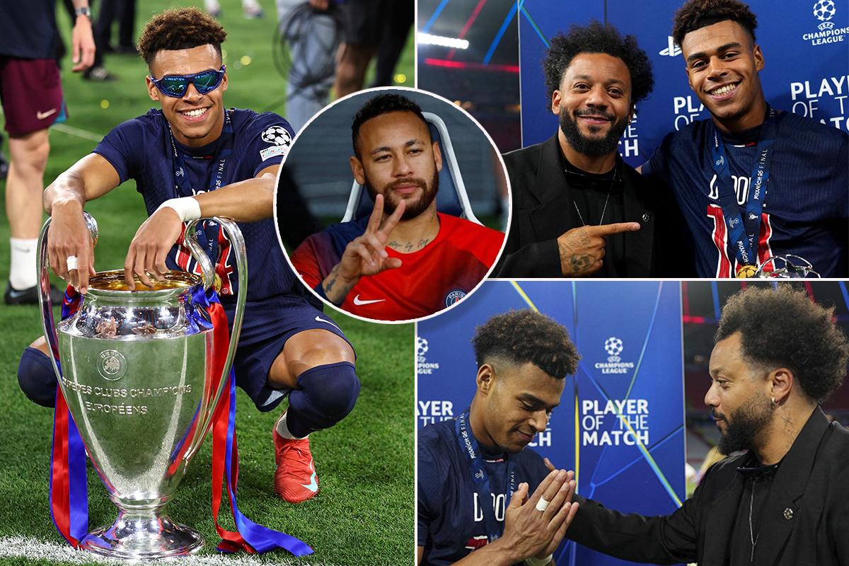 Marcelo le hizo una promesa a Doué tras ganar la Champions... ¡y Neymar la cumple después!