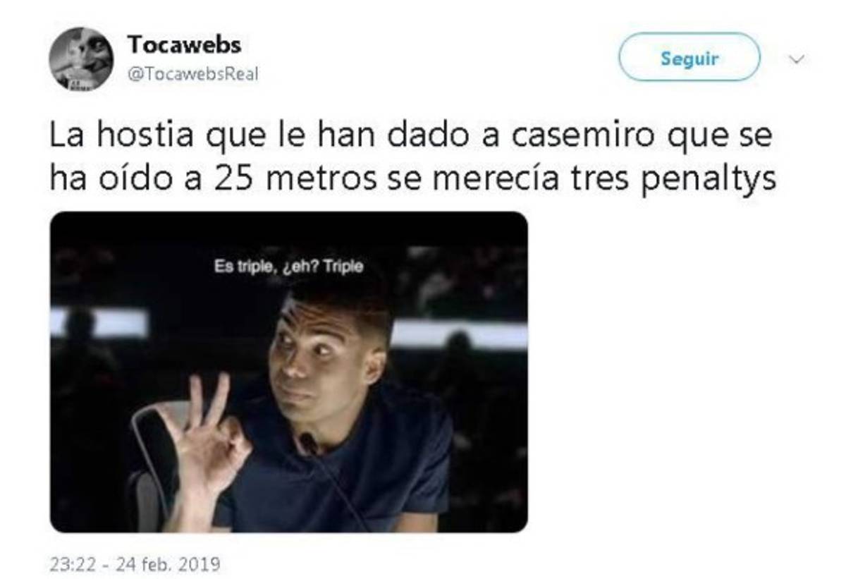 Los memes destrozan a Casemiro y le 'regalan' un Oscar por su clavado ...