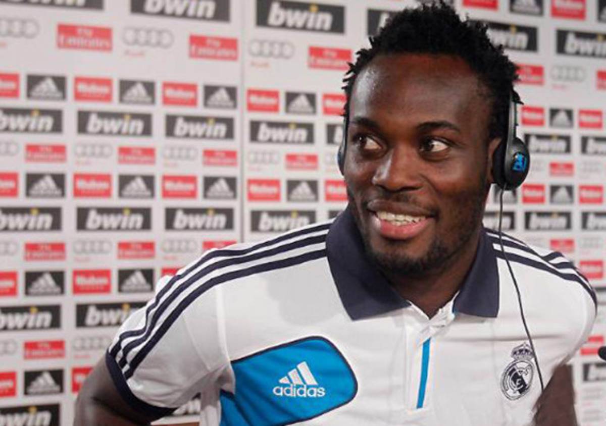 ImÃ¡genes del primer entrenamiento de Essien con el Real Madrid.