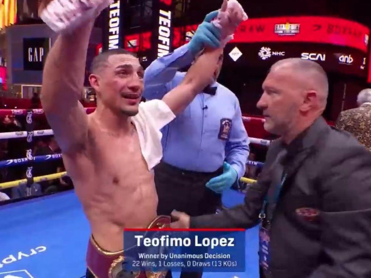 Teófimo López rompe en llanto, albañiles con palco de lujo y eufórica celebración del catracho ...