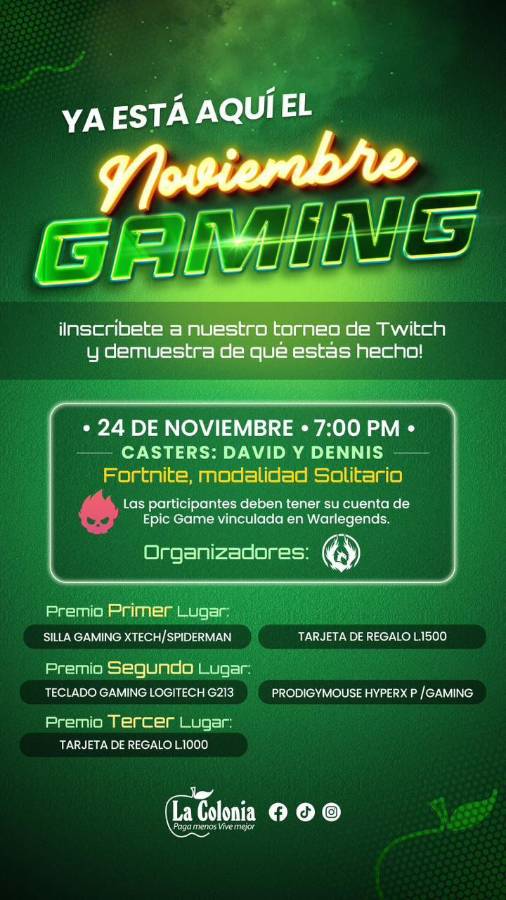 La Colonia y Finde Gaming presentan su torneo de Fortnite para el 24 de ...