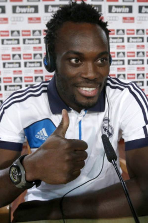 ImÃ¡genes del primer entrenamiento de Essien con el Real Madrid.