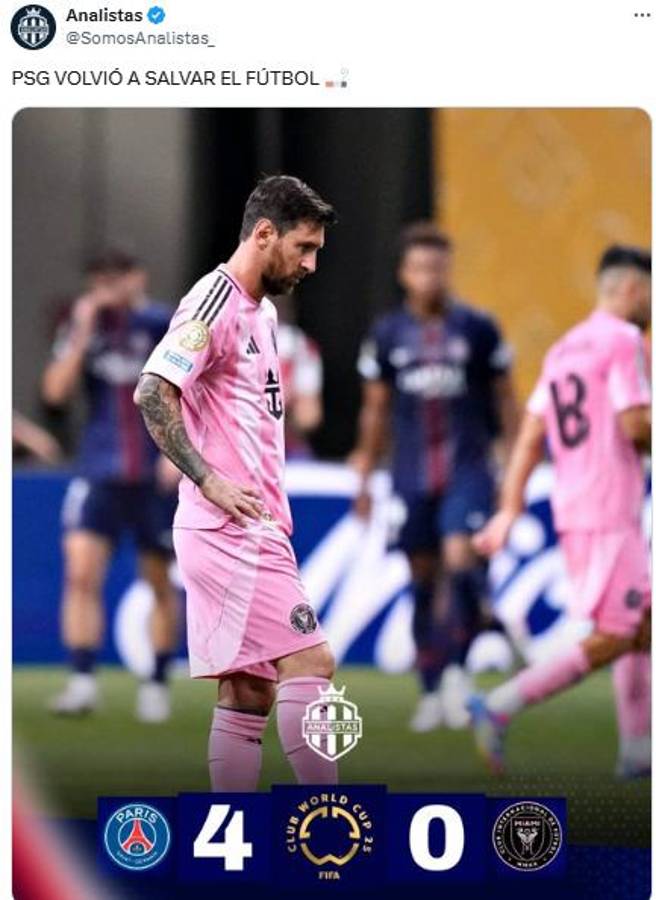Mundial de Clubes: memes destrozan a Messi tras paliza del PSG sobre Inter Miami