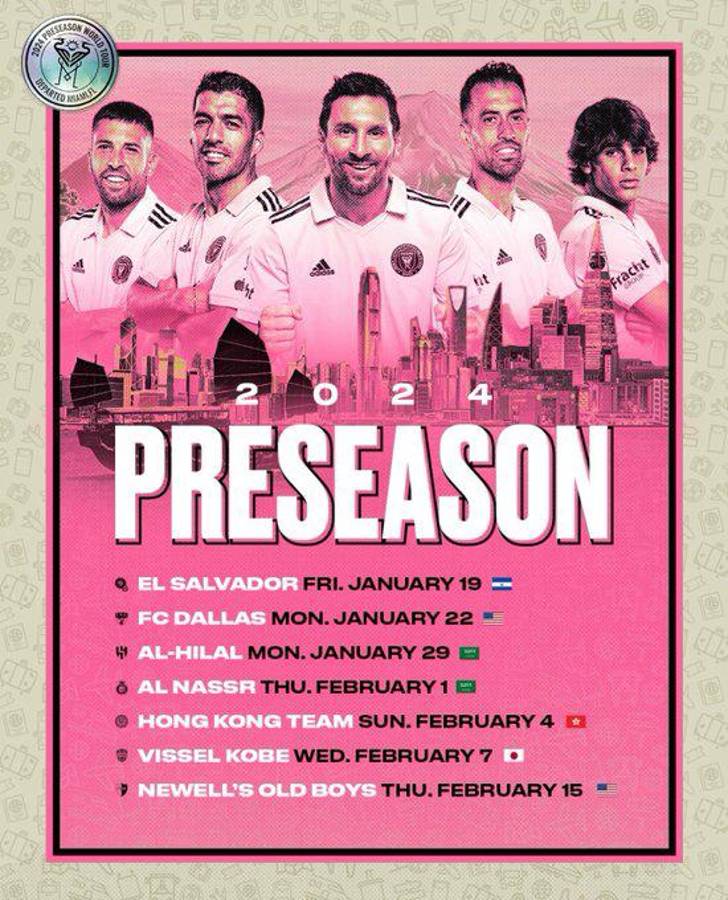 Calendario de partidos amistosos del Inter de Miami de Lionel Messi ...