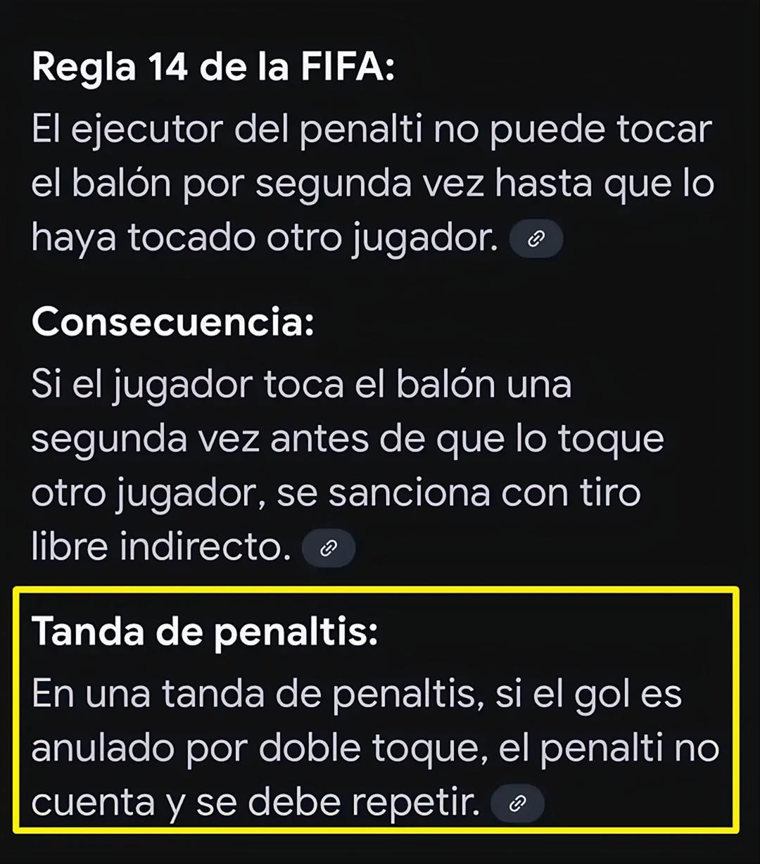 Lo que dice la regla 14 del penal de Julián